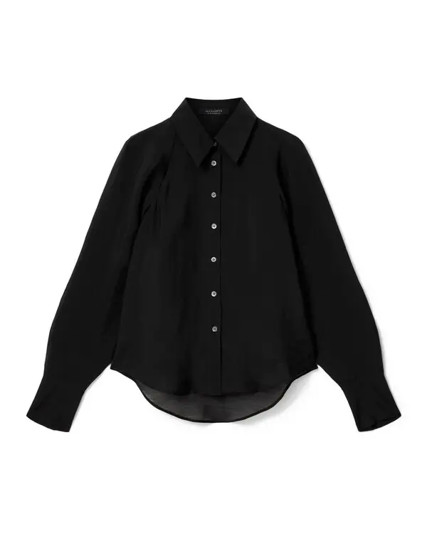 ALLSAINTS Cory Relaxed Fit Printed Shirt - Black