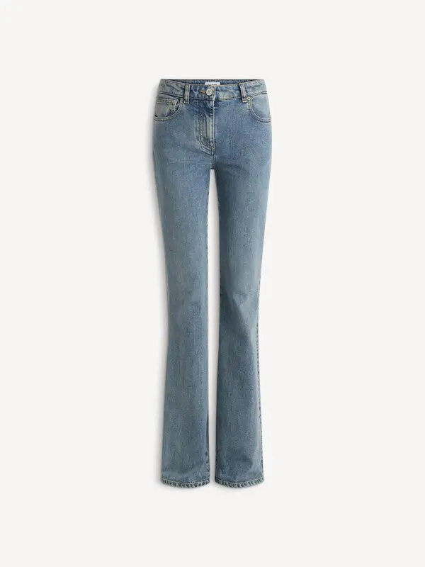 Balmain Bootcut Faded Denim Jeans - Blue