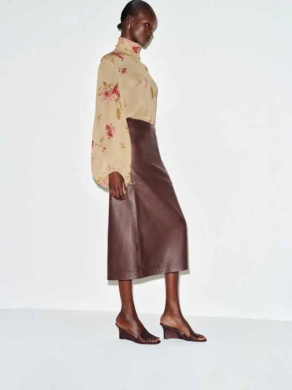 REFORMATION Gabriella Wedge Sandals - Brown
