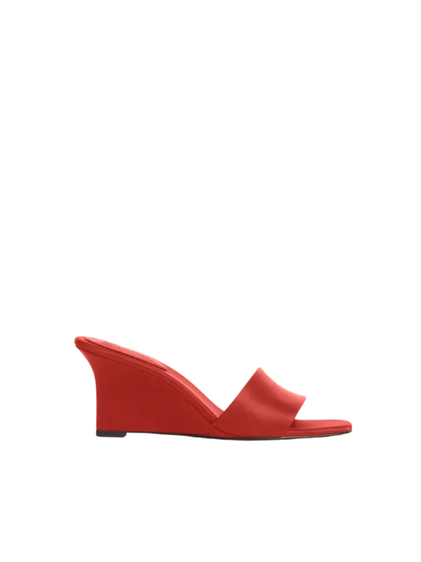REFORMATION Gabriella Wedge Sandals - Red