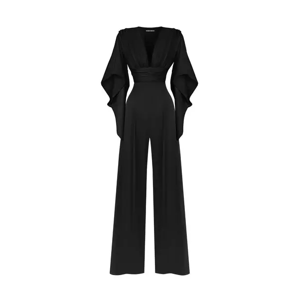 SANCTUMUM Calypso Jumpsuit In Midnight - Black
