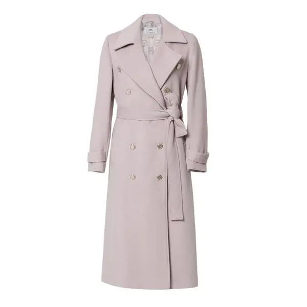 GIODORO Friona Belted Lilac Wool Coat - Grey