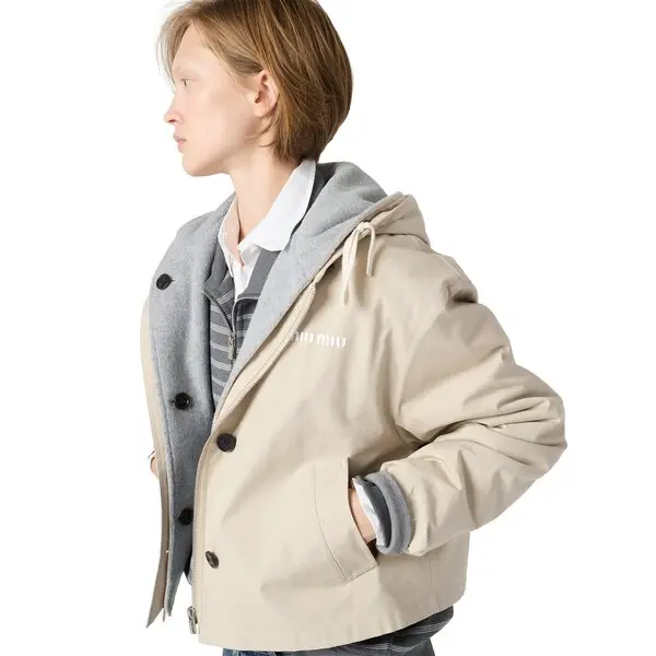 Miu Miu Panama Cotton And Fleece Blouson Jacket