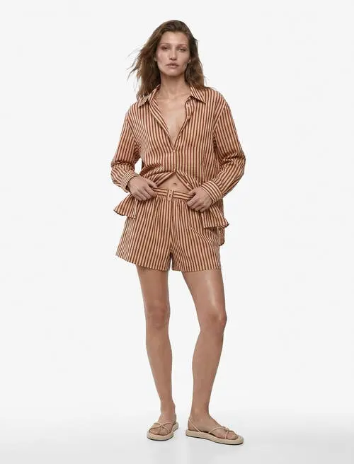 Koton Striped Regular Fit Mini Shorts