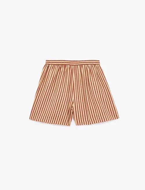 Koton Striped Regular Fit Mini Shorts