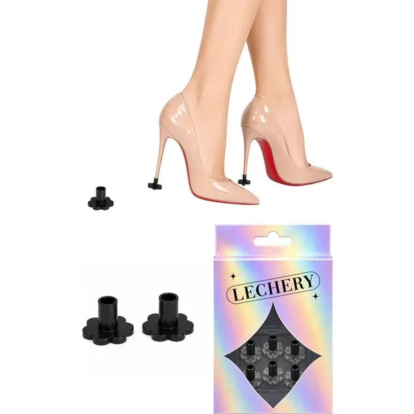 LECHERY® 3 Pairs Flower Heel Protectors - Black