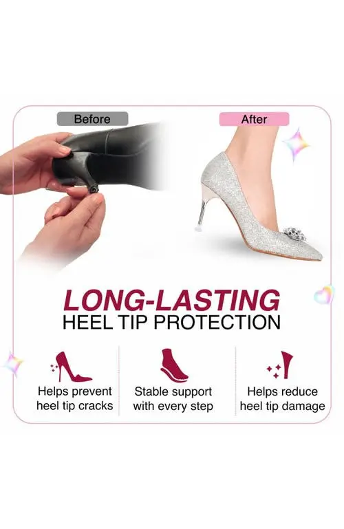 LECHERY® 3 Pairs Flower Heel Protectors - Clear