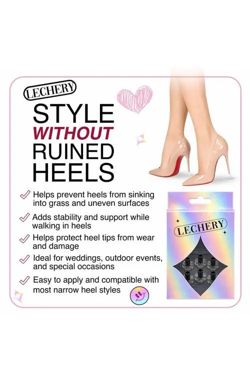 LECHERY® 3 Pairs Flower Heel Protectors - Clear