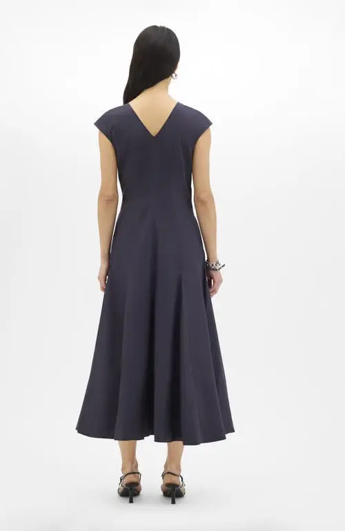 Another Tomorrow V Neck Day Dress