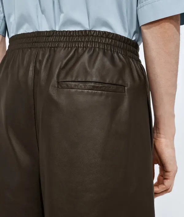 Bottega Veneta Leather Shorts