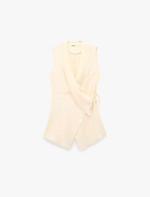 Koton Sleeveless V-neck Wrap Long Vest