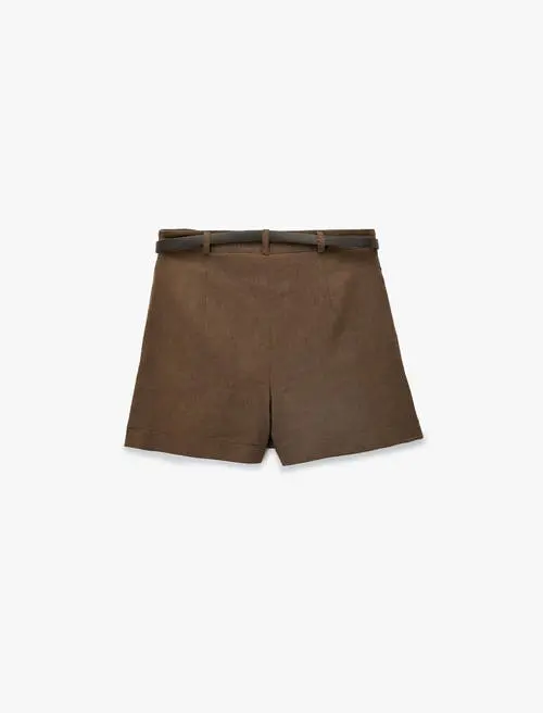Koton A-line Belted Mini Linen Kort