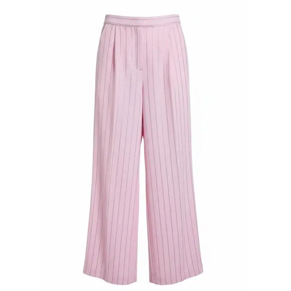 MEJI Bubble Crystal Pinstripe Trousers - Pink