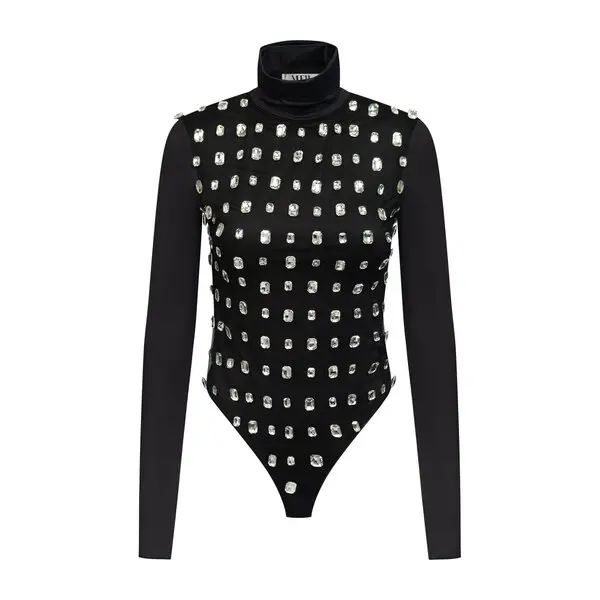 MEJI Crystal Bodysuit - Black