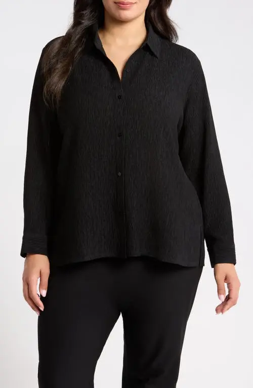 Eileen Fisher Classic Collar Easy Shirt - Black