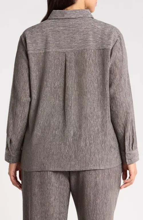 Eileen Fisher Textured Classic Collar Shirt - Twine