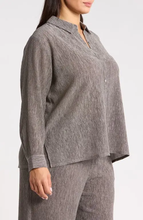 Eileen Fisher Textured Classic Collar Shirt - Twine
