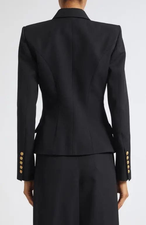 Balmain Double-breasted Grain De Poudre Wool Blazer