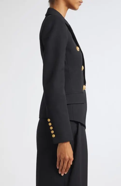 Balmain Double-breasted Grain De Poudre Wool Blazer