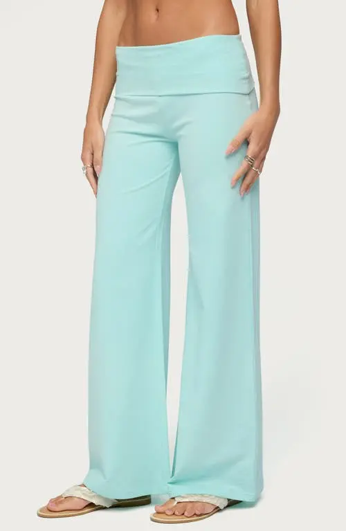EDIKTED Wide Leg Foldover Pants