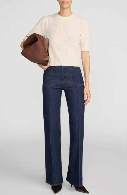 FRAME Le Slim Palazzo Pintuck Jeans