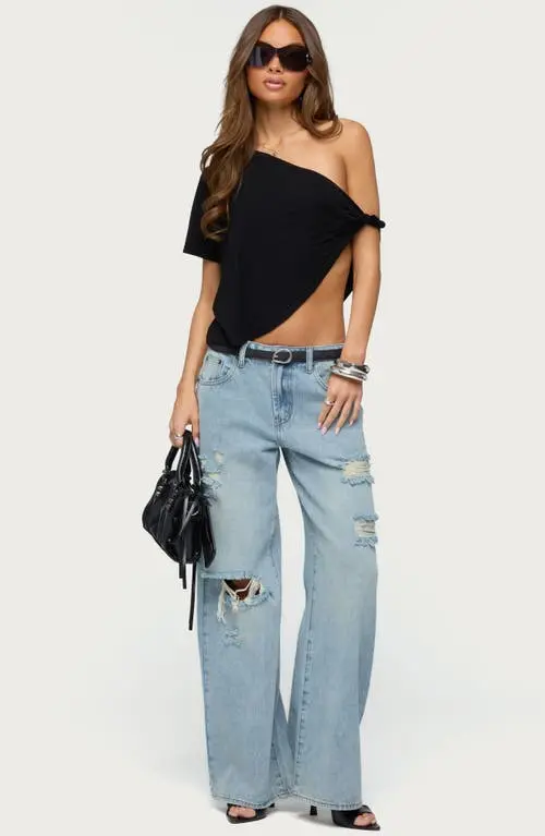 EDIKTED Distressed Low Rise Baggy Jeans