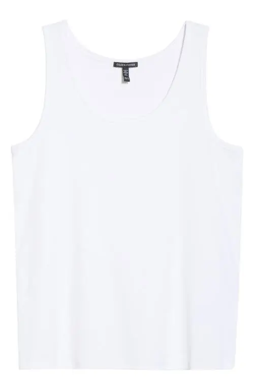 Eileen Fisher Scoop Neck Rib Tank - White