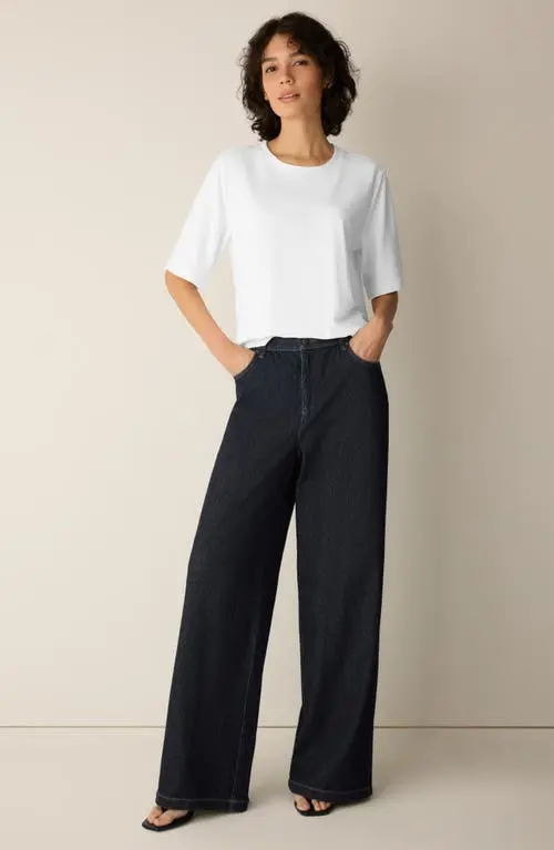 Eileen Fisher Wide Leg Stretch Organic Cotton Pants