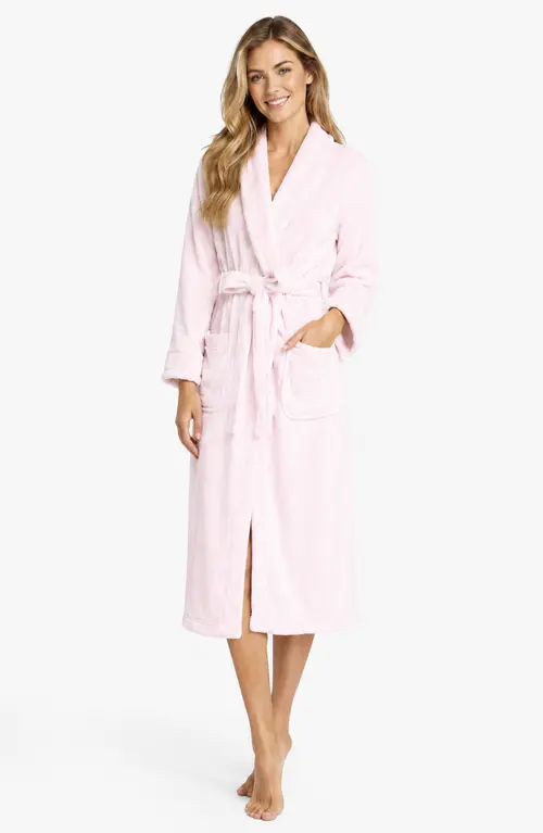 WRAPPED IN A CLOUD Plush Robe - Light Pink