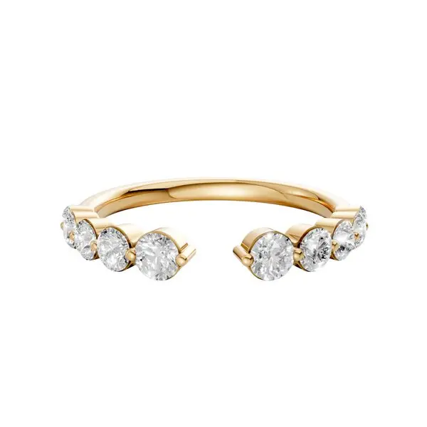 AYA FINE JEWELRY Modern Open Round Lab Diamond Stackable Band In 14k Gold - Yellow