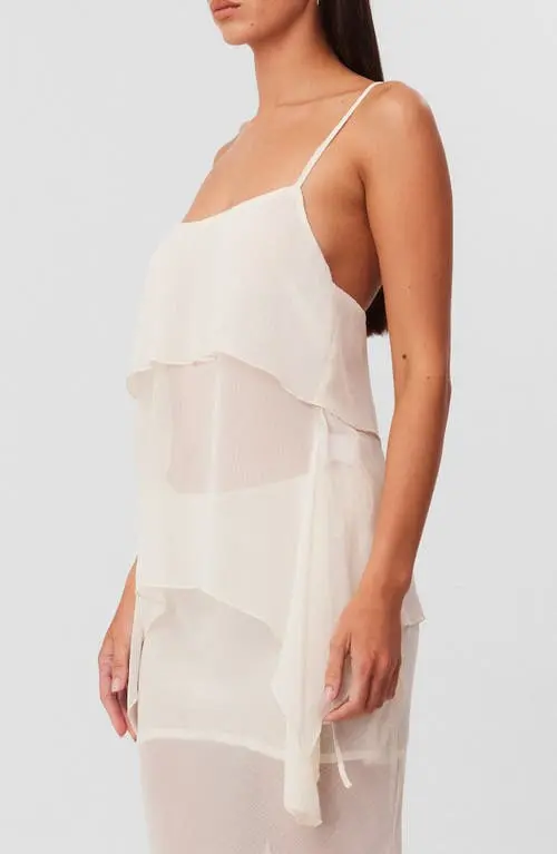 SNDYS. Tamara Handkerchief Hem Chiffon Cami Top - Off White