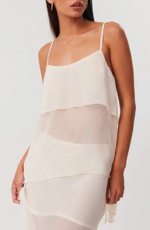 SNDYS. Tamara Handkerchief Hem Chiffon Cami Top - Off White