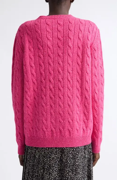 Valentino Garavani Cable Knit Wool Crewneck Sweater