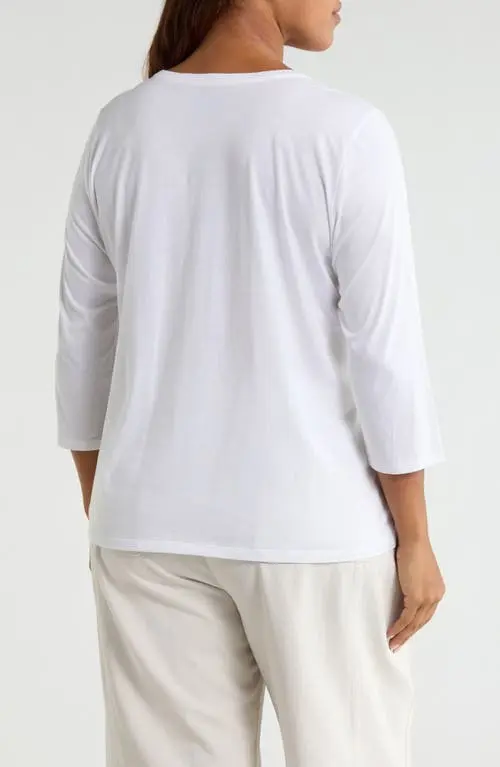 Eileen Fisher Organic Cotton Boxy Top - White