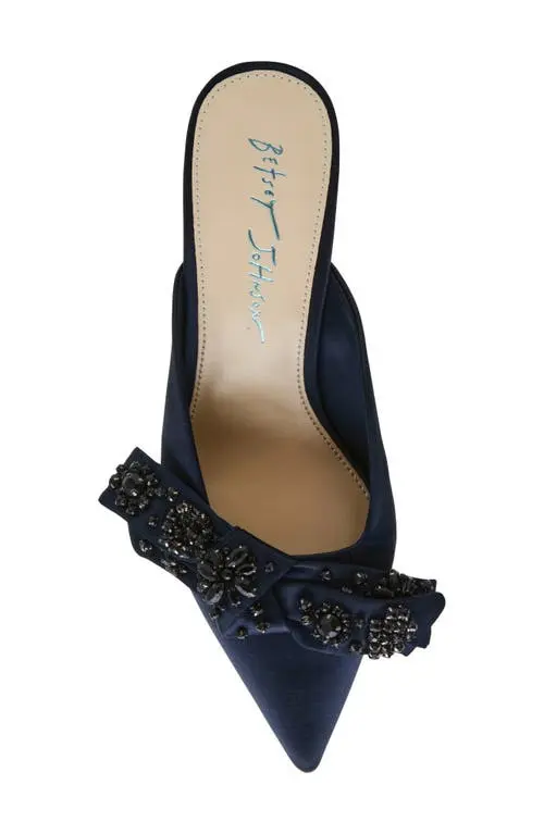 Betsey Johnson Kena Pointed Toe Mule - Navy