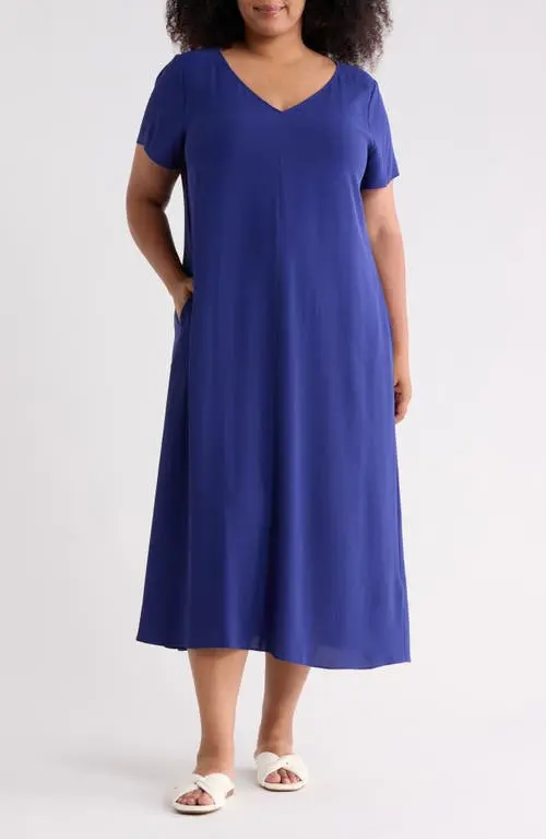 Eileen Fisher Silk Midi Dress - Infinity