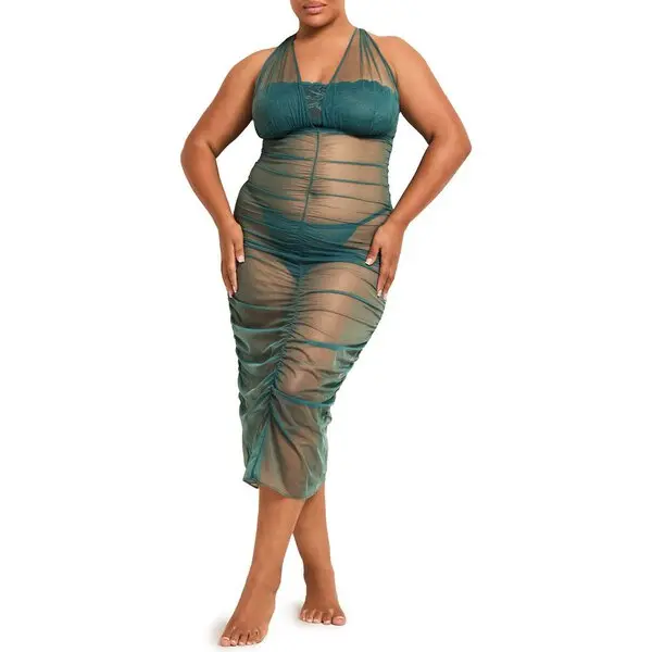 ADORE ME Eave Slip & G-string Set Lingerie - Dark Green