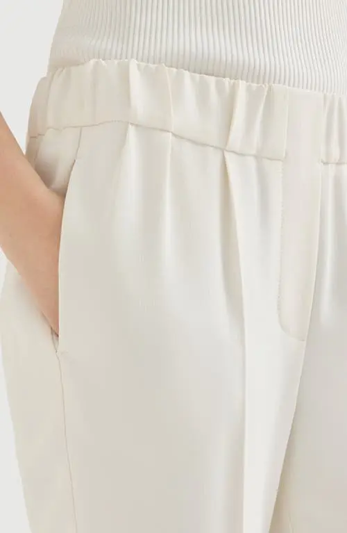 Brunello Cucinelli Silk And Acetate Crêpe Cady Tailored Jogger Trousers - Off-white