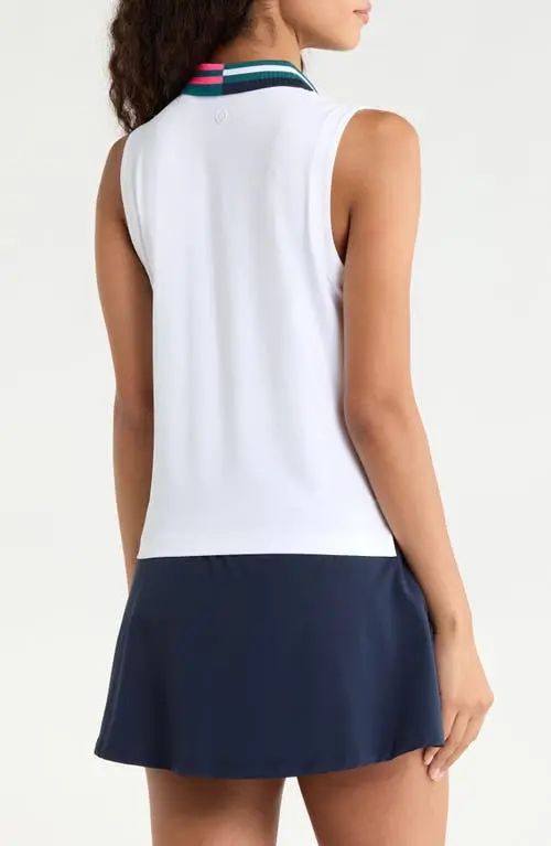 G/fore Sleeveless Golf Polo With Striped Collar