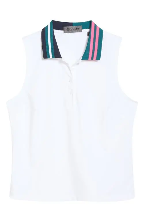 G/fore Sleeveless Golf Polo With Striped Collar