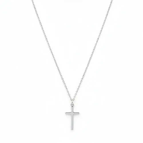 LENI JAMES The Mini Classic Cross Necklace - Silver