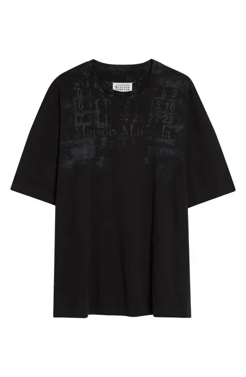 MAISON MARGIELA Numeric Cotton Oversize Graphic T-shirt - Washed Black