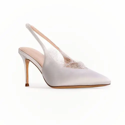 BLACK SUEDE STUDIO Royale 80 Pump - White Satin