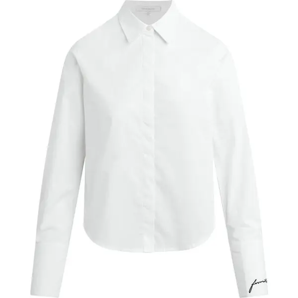 FAVORITE DAUGHTER Classic Poplin Shirt With Embroidered Cuff - White