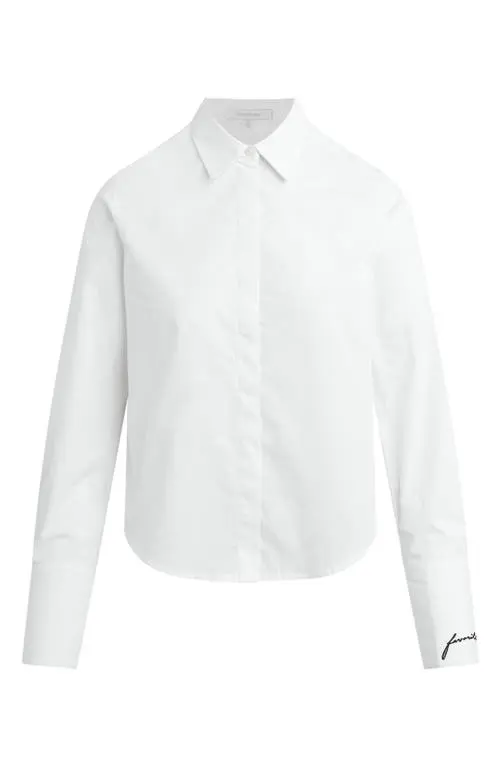 FAVORITE DAUGHTER Classic Poplin Shirt With Embroidered Cuff