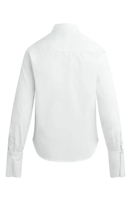 FAVORITE DAUGHTER Classic Poplin Shirt With Embroidered Cuff