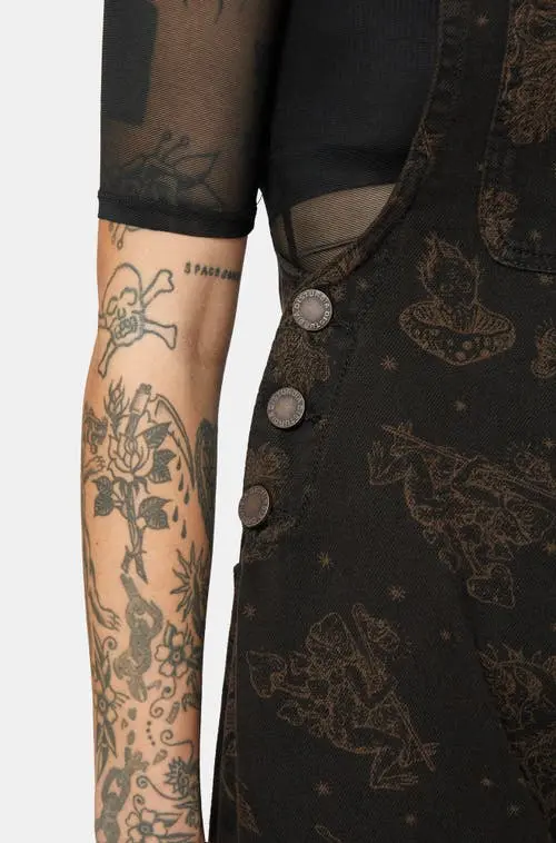 DISTURBIA Hexborn Baba Yaga Denim Dungarees