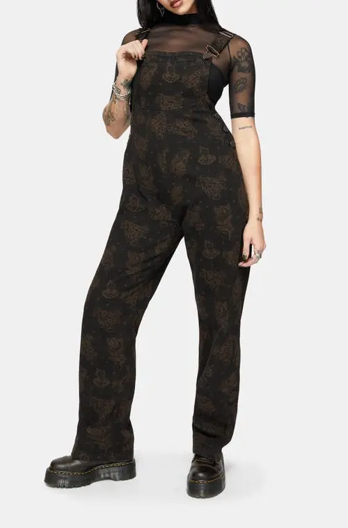 DISTURBIA Hexborn Baba Yaga Denim Dungarees
