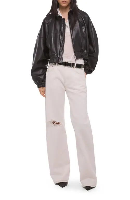 Helmut Lang Leather Bomber Jacket