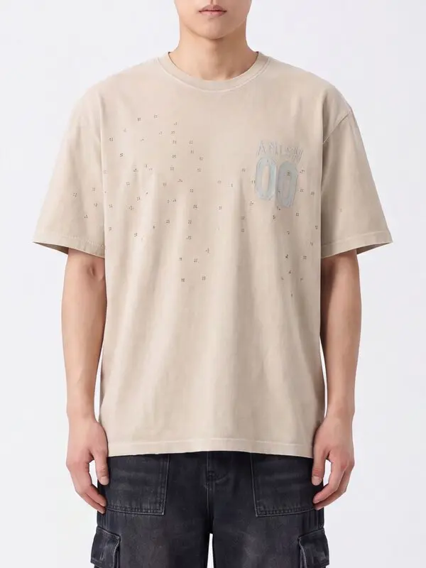 AMISH SUPPLIES Relaxed Fit Cotton T-shirt With Logo And Slogan Print